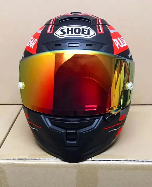 New SHOEI Motorcycle Helmet Red Ant Anti-Fog Helmet Racing Motorcycle ...
