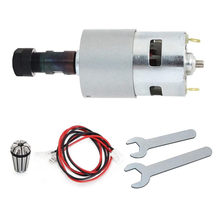 DC Motor CNC 775 Spindle Motor 100W 12-24VDC 20000RMP + ER11 Collet for ...