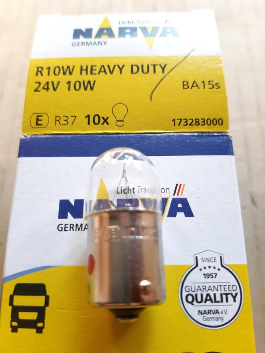 10pcs Narva Bulb Single Contact 69 24v (MEDIUM) 17328 - R10 24v 10w ...