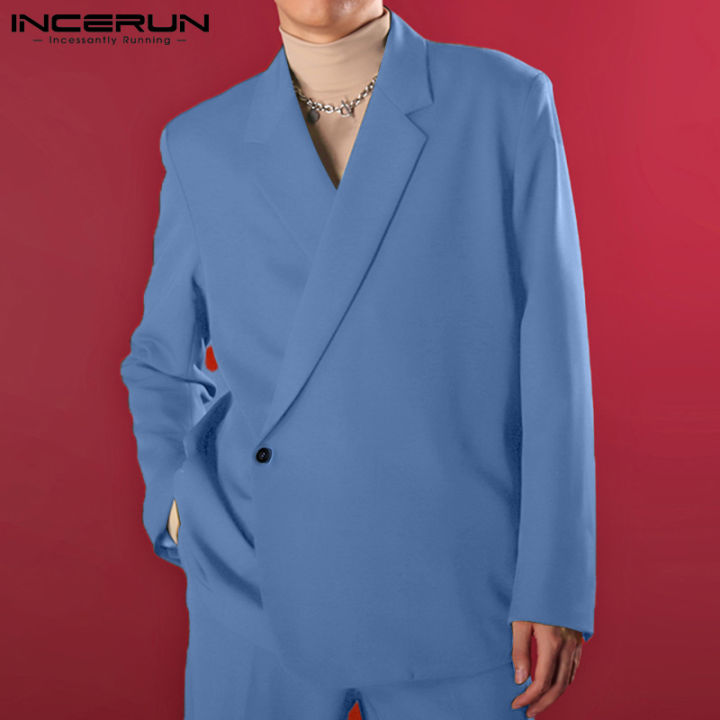 INCERUN เสื้อคาร์ดิแกนแขนยาวแฟชั่นของผู้ชาย,เสื้อโค้ทลำลองทรงหลวมสไตล์ ...