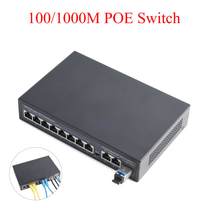 1PCS 100/1000Mbps Standard POE Switch 4/8 Ports + 2 Uplink Ports + 1 ...
