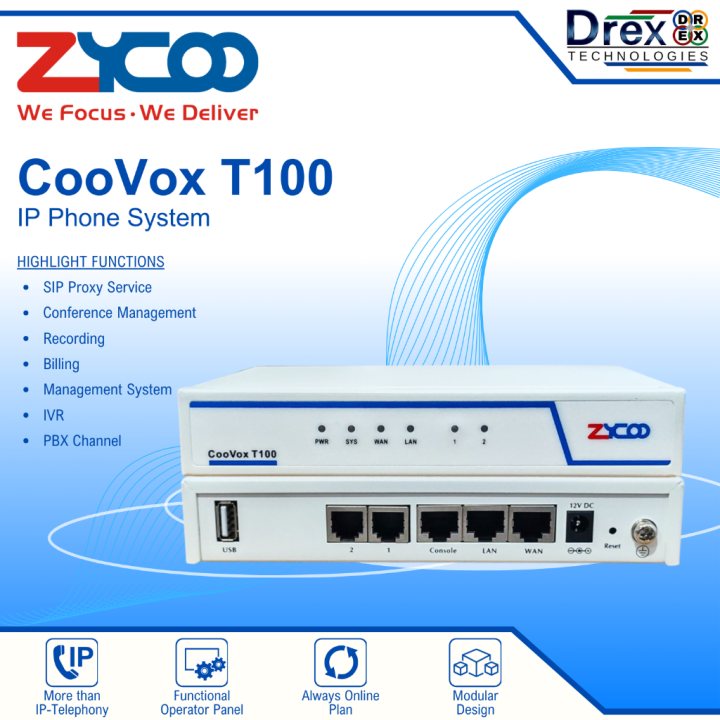 ZYCOO CooVox T100 IP Phone System | Lazada PH