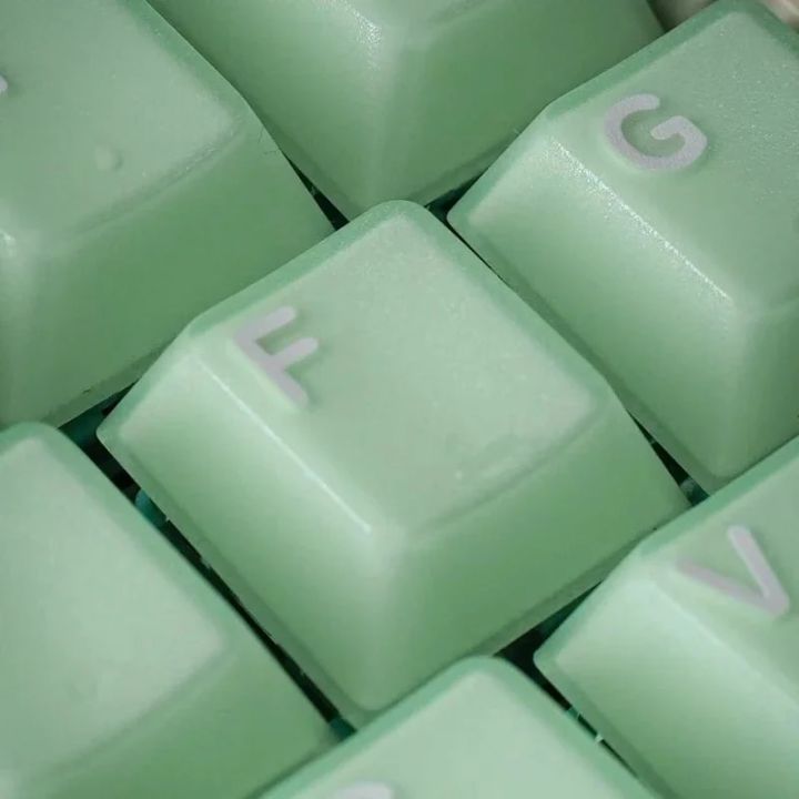 ECHOME Cyan Jade Theme Keycap Set PBT Dye-sublimation Translucent ...