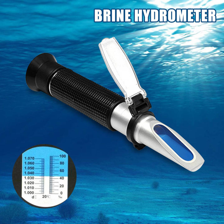 Salinity Meter Refractometer Dual Scale 1.0 to 1.07 S.G. Salt Tester ...