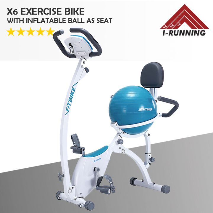 X6 Stationery Foldable Exercise Bike ★ Adjustable Resistance ★ Inflated ...