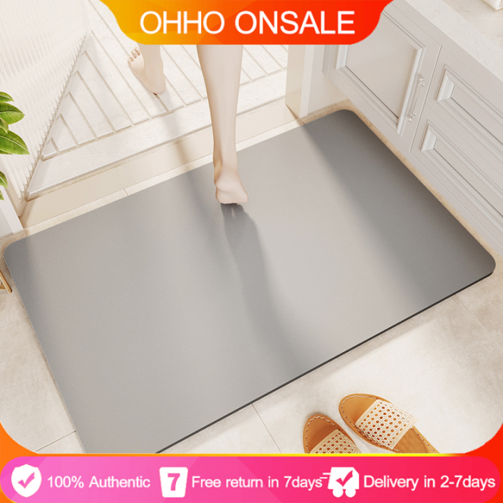 Fast Drying Bath Mat Quick Dry Diatomite Mat Bathroom Floor Mat 60 ...