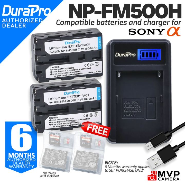 DURAPRO FM500H NP-FM500H Sony Alpha Battery Charger Set Spare MVP ...