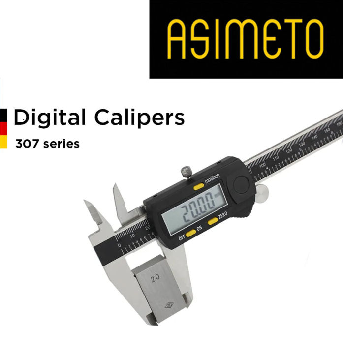Asimeto เวอร์เนียร์ดิจิตอล Digital Caliper (Three Buttons) 0-150 มม, 0 ...