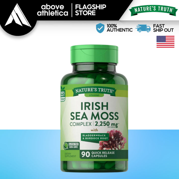 Nature's Truth Irish Sea Moss Complex 2250mg - 90 Capsules, Gluten-Free ...