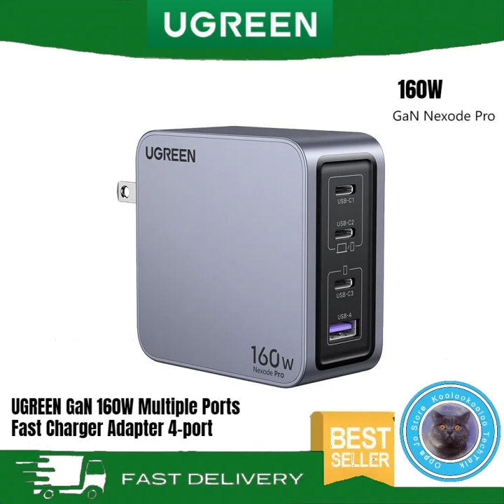 UGREEN 160W USB C Charger 4-Port PD 3.1 GaN Fast Charger Power Adapter ...
