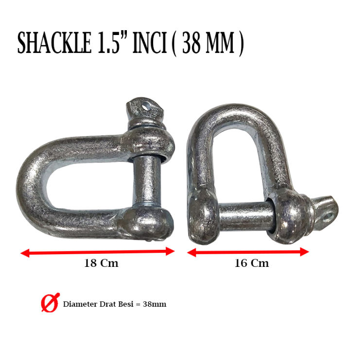 MB - Shackel D Ring 1.5" Inci Marine Grade Polished / Sambungan Rantai ...
