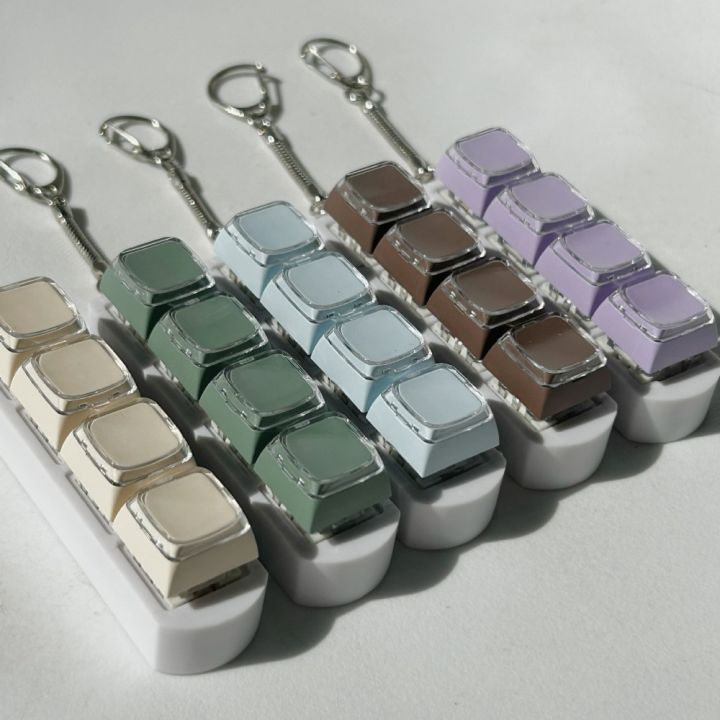 NICOOC DIY Keyboard Fidget Keychain 4 Keys Button Keycap Finger ...