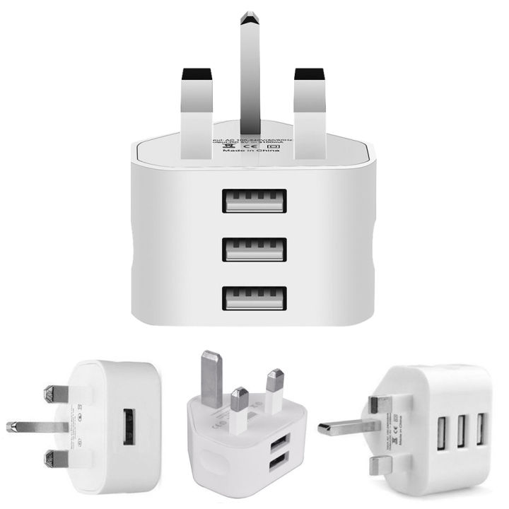 PangYa [Ready Stock] Portable 3 Pin USB Charger UK Plug Wall Adapter ...