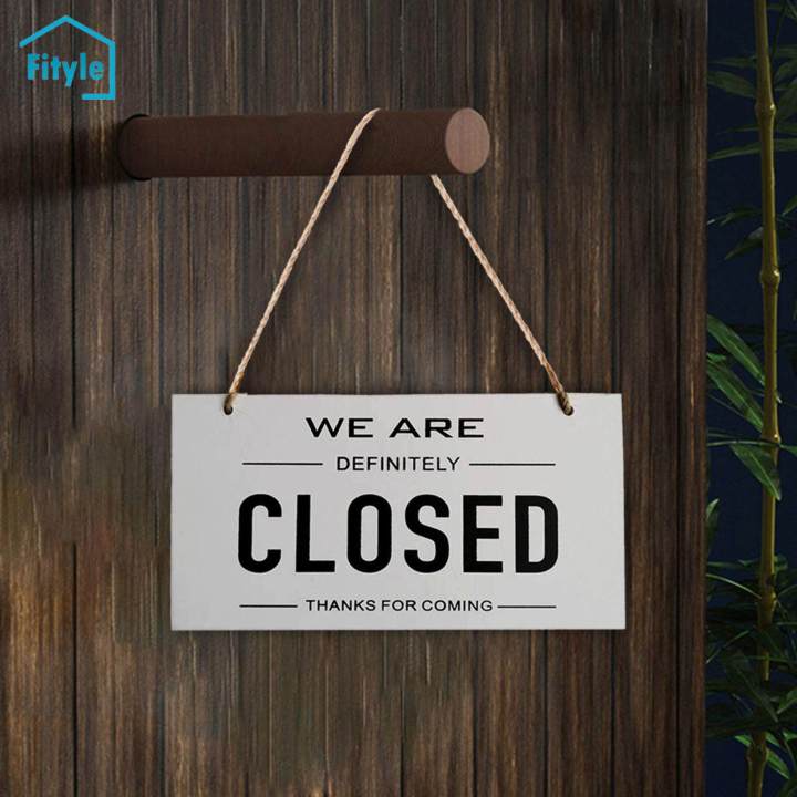 Fityle Rustic Open Closed Sign Door Sign Plaque Hanging Double Sided ...