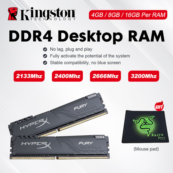 Kingston DDR4 RAM Memory Module 4GB 8GB 16GB 2133mhz 2400mhz 2666mhz ...