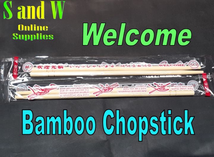 "Welcome" Bamboo Chopsticks, Superior Quality, small, regular, long ...