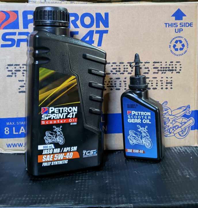 PETRON SPRINT 4T Scooter oil SAE 5W-40 Fully Synthetic 800ml with gear ...