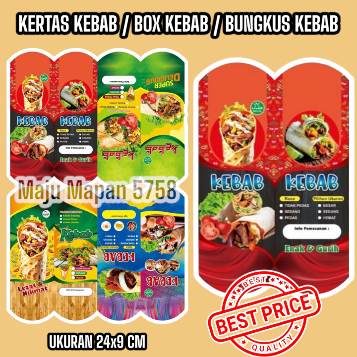 PROMO 100 Pcs Kertas Kebab / Kertas Box Kebab 100 Lembar / Bungkus ...