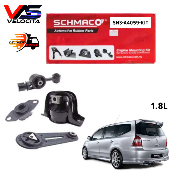 SCHMACO ENGINE MOUNTING SET NISSAN GRAND LIVINA 1.8 L10L LATIO 1.8 C11L ...
