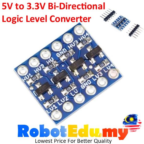 5V to 3.3V 3V 4 Ways Channels Logic Level Converter Voltage Signal IIC ...