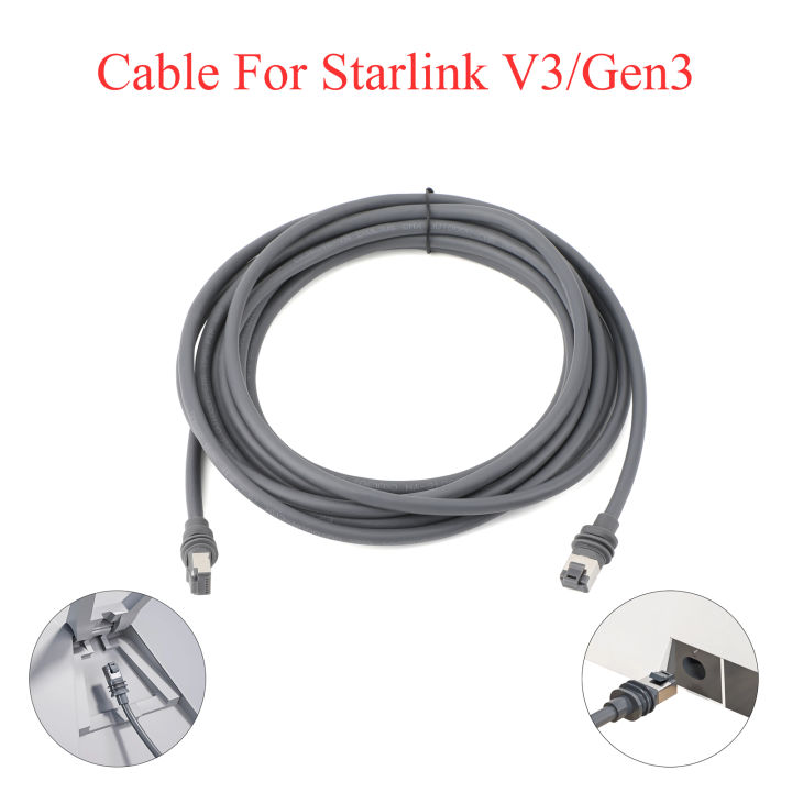 For Starlink Gen3/V3 Cat5e Extension Cable Ethernet Cable Plug and Play ...