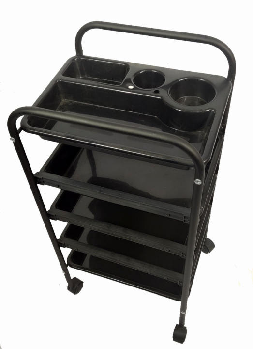 Rak Dorong Salon Hitam / Troli ( Trolley 5 susun) / Rak Dorong / Rak ...