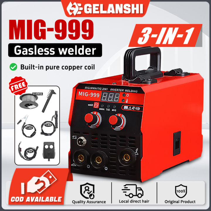 Portable 3-IN-1(MIG/TIG/MMA) 999A Gasless Inverter Welding Machine DC Inverter Arc Welder MIG ...