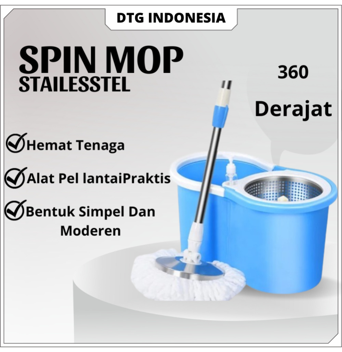 ( OMG ) 😲 Terbaik Alat Pel Putar Otomatis Stainless Steel Lantai Super Bersih - TB02-UNGU ...