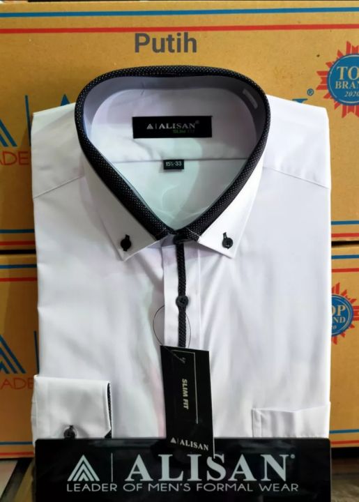 KEMEJA ALISAN LENGAN PANJANG LIST SLIMFIT / Kemeja Lengan panjang ...