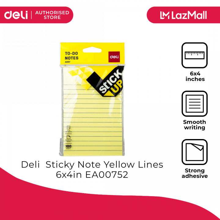 Deli School Supplies- Sticky Note Yellow Lines or Yellow Pad Paper ...