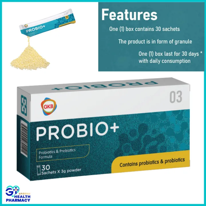 GKB Probio+ Probiotics And Prebiotics Formula 30s Gut Health/ Digestive ...