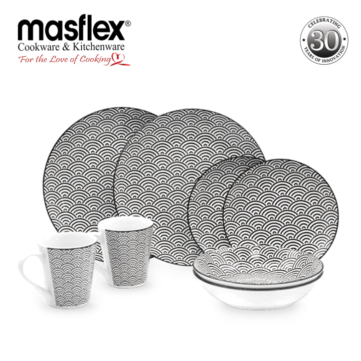 Masflex 8 Piece Wavy Dinnerware Set | Lazada PH