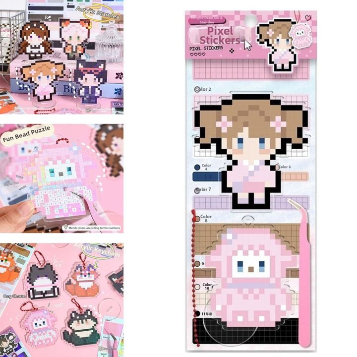 DENGXUN Acrylic dây chuyền nhãn dán hạt Perler Tự làm Phim hoạt hình ...