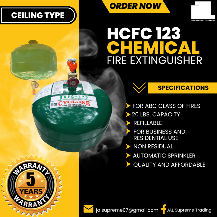 Ceiling Fire Extinguisher 20 Lbs. (Green) - HCFC123 Chemical | Lazada PH
