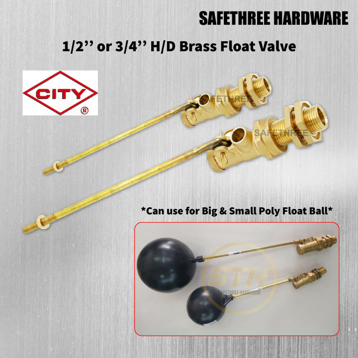 CITY 1/2'' & 3/4'' Heavy Duty Brass Float Valve For Toilet Cistern ...
