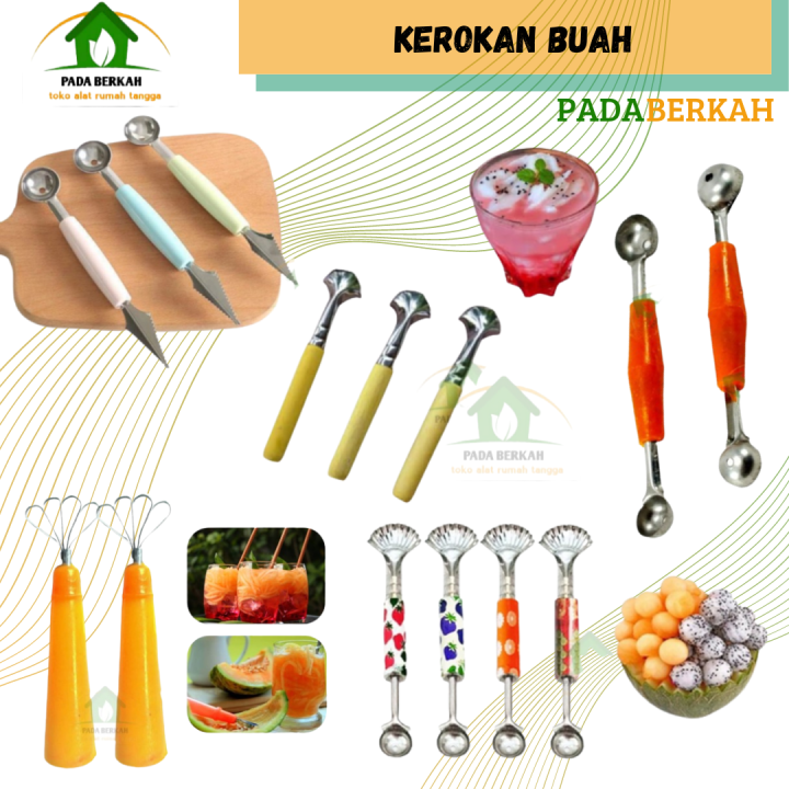 Alat Kerokan 2 In 1 Kerokan Kelapa Muda Kerokan Cetakan Buah Koktail ...