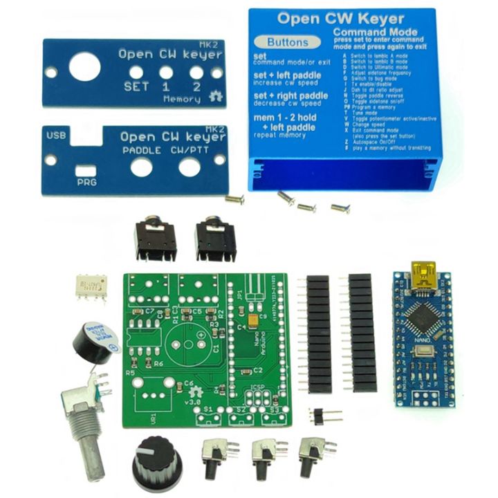 Open CW Keyer MK2 KIT with Metal Case CW Keyer MK2 KIT CW Speed Adjustable From 1 to 999 WPM ...