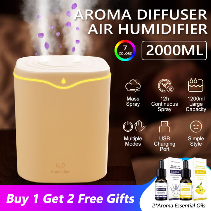 【Free Essential Oils】Air Humidifier 2L Large Capacity Original H2O ...