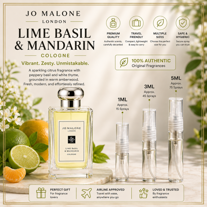 Perfume Tester - LIME BASIL & MANDARIN Women Original Perfume Decant ...