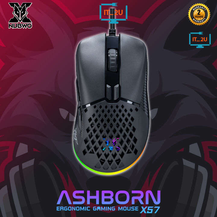 Nubwo X57 ASHBORN Gaming Mouse เม้าส์เล่นเกม เมาส์เกมมิ่ง | Lazada.co.th