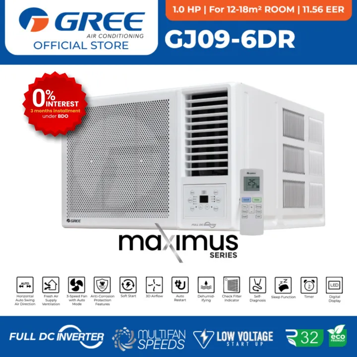 Gree GJ09-6DR 1HP Full DC Inverter Window Type Aircon | Lazada PH