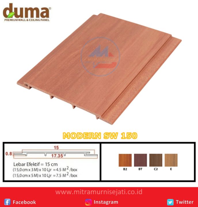 Duma Panel Modern SW 150 | Plafon WPC tahan air dan anti rayap | Lazada ...