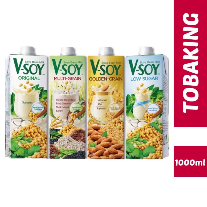 V-SOY Susu Kedelai V Soy Soya Milk UHT Multigrain / Original / Low ...
