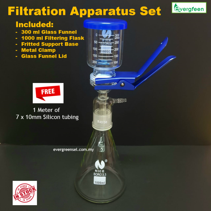 Vacuum Filtration Set, with 300ml Glass Funnel and 1000ml Filtering ...