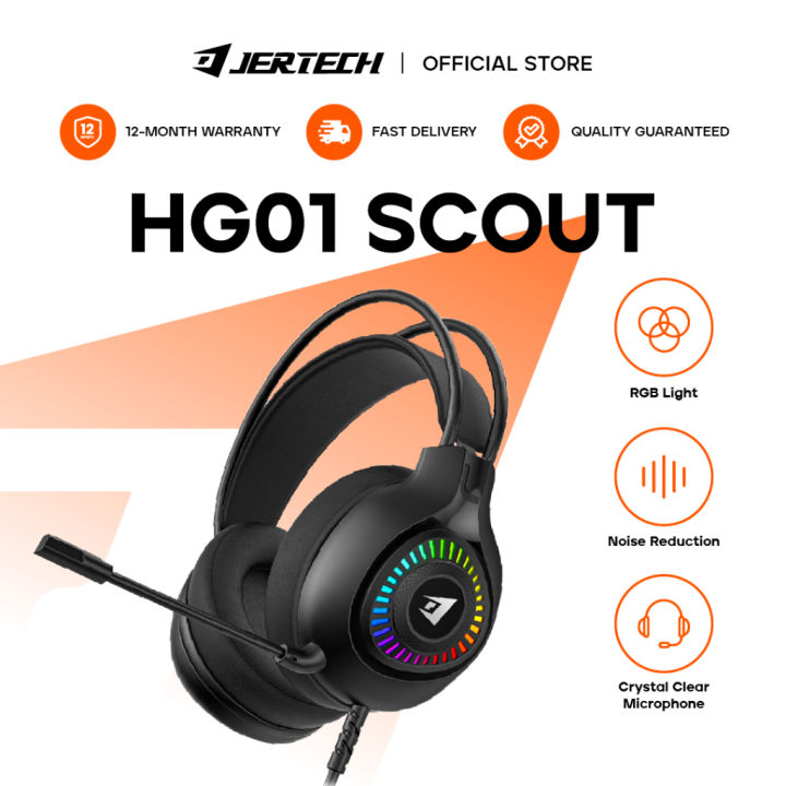 Jertech HG01 Scout Wired RGB Gaming Headset - Black / White / Pink | Lazada