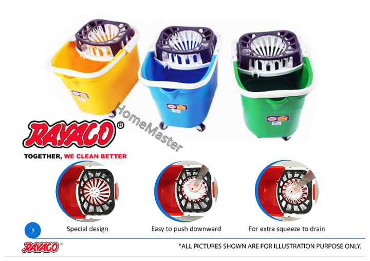 RAYACO HEAVY DUTY COMMERCIAL OFFICE GRADE PVC MOP BUCKET WITH WHEEL ...