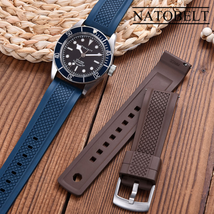 FKM High End Rubber Strap Quick Release Watch Bands 20mm 22mm Men ...