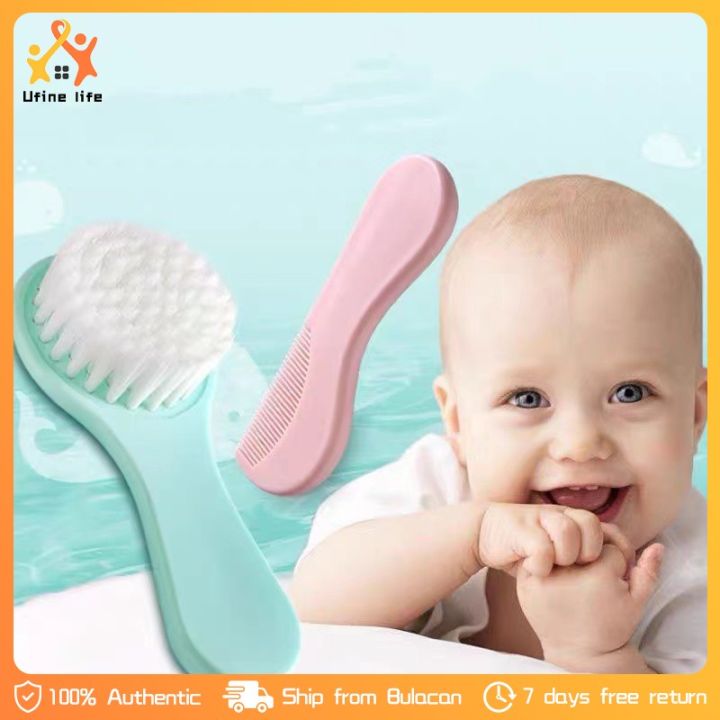 Baby Hair Brush Comb Set Easy To Hold and Soft-Bristle Brush 2pcs per ...