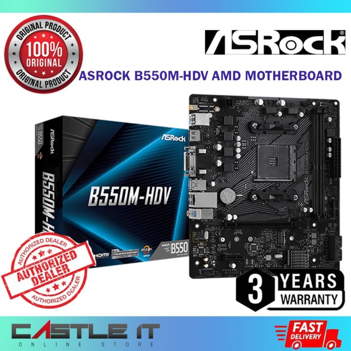 Asrock B550M HDV AM4 AMD Motherboard B550M-HDV Mainboard | Lazada