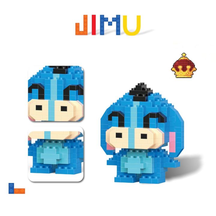 JIMU Tiny Block Series Cute Cartoon Blue Donkey Building Block Set ...